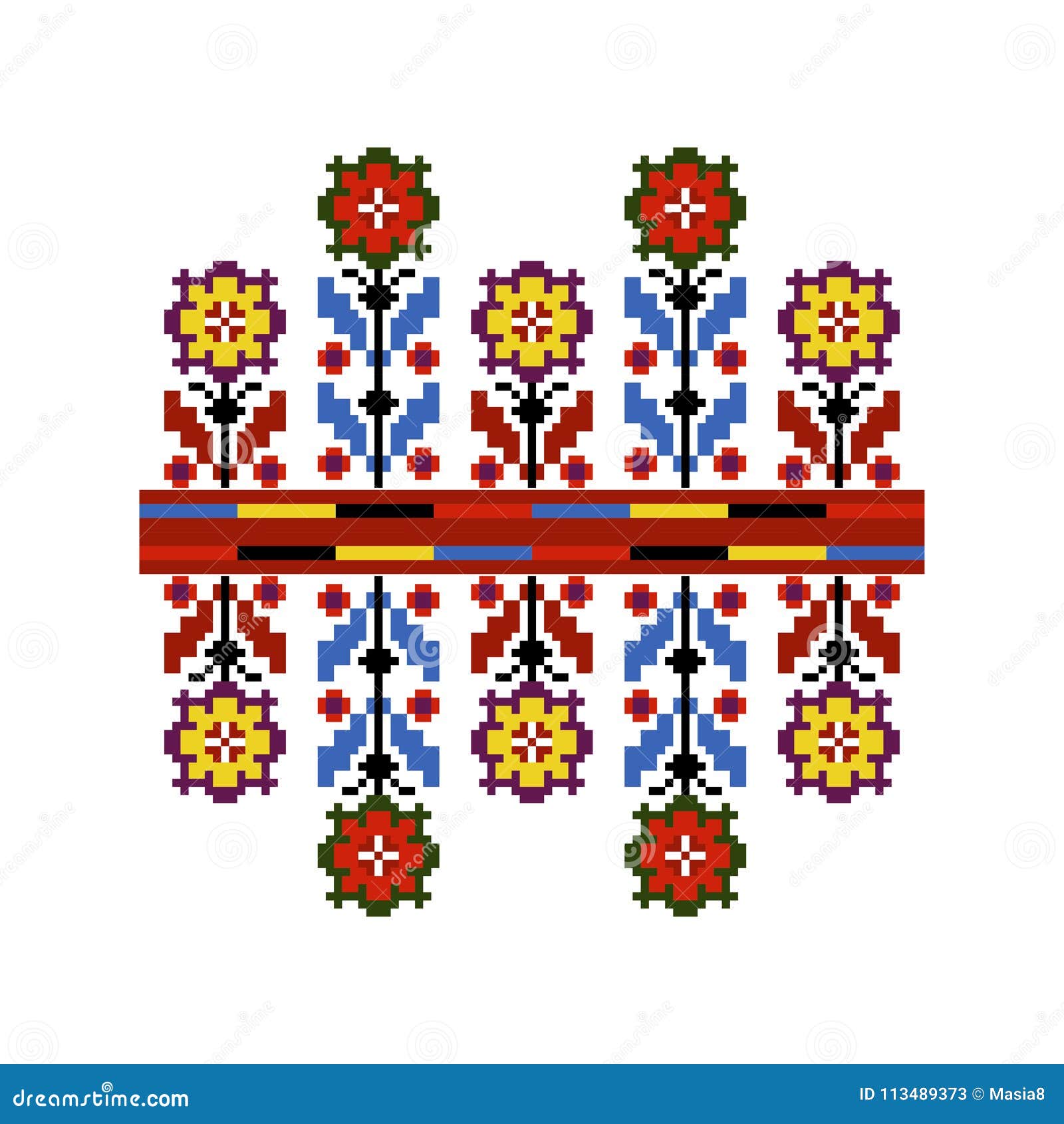 Vector Ukrainian National Pattern Stock Illustration - Illustration of ...