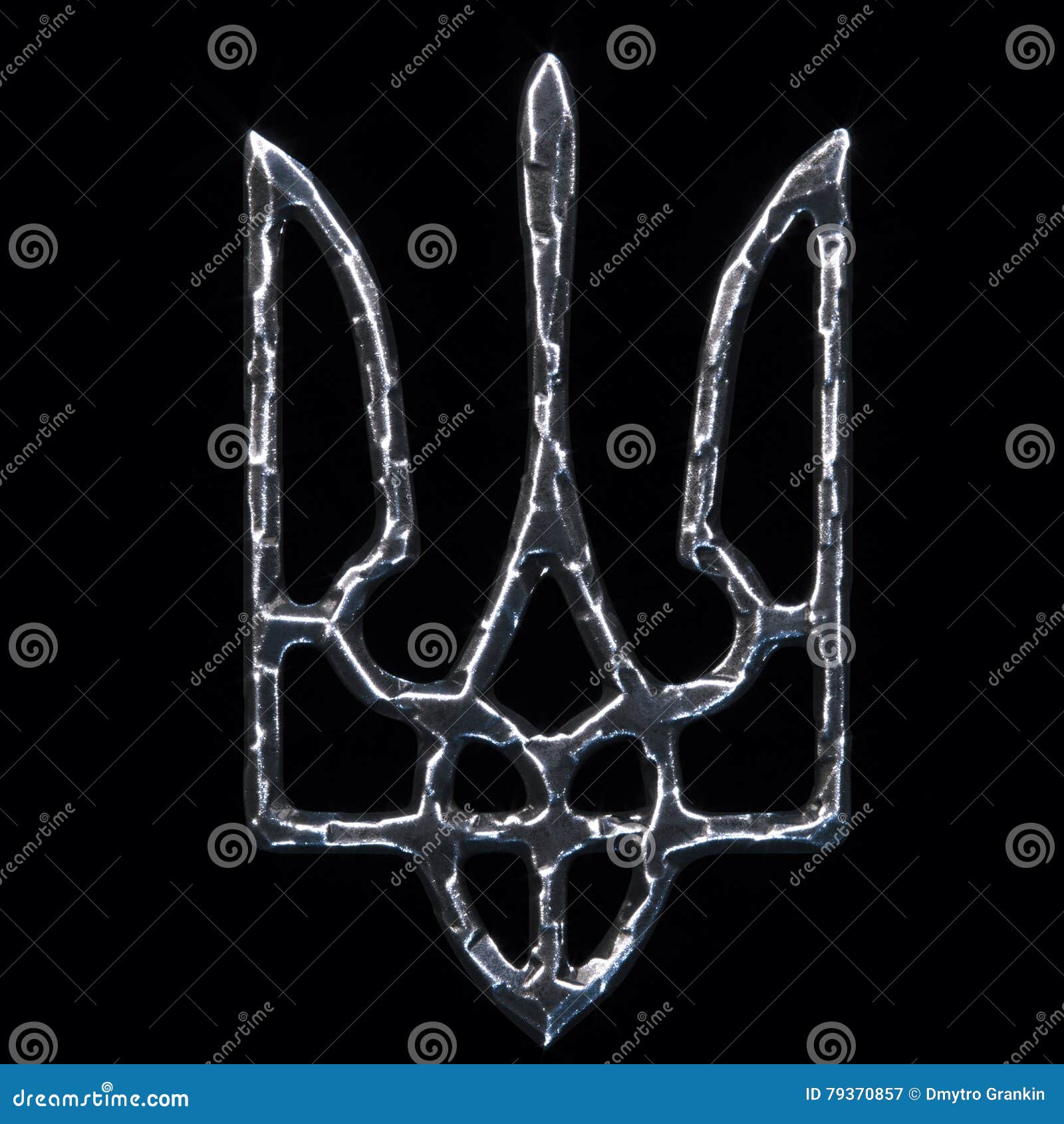 Ukrainian National Symbol - Trident Made of Metal 3d Render Stock ...