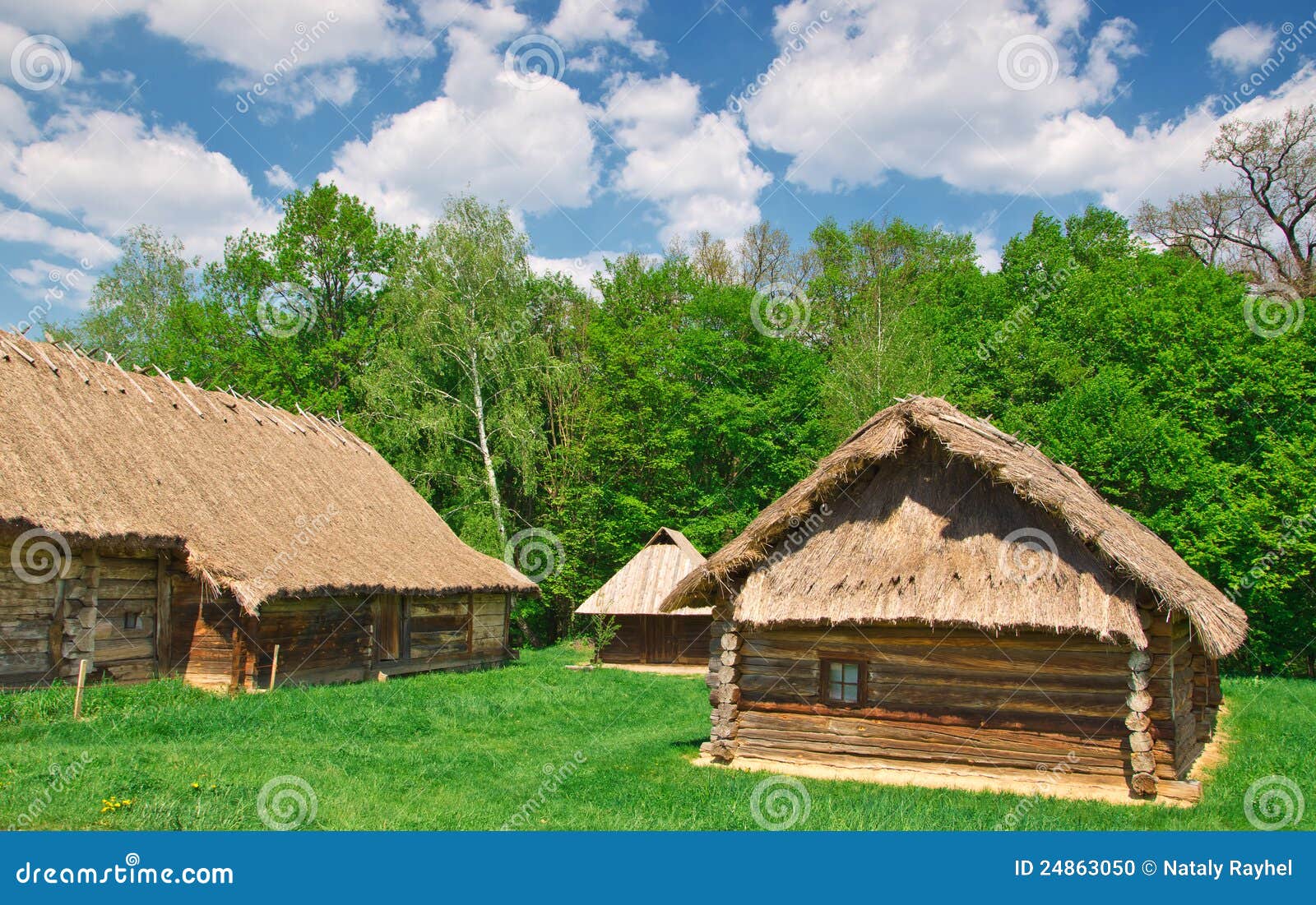 Ukrainian old log hut stock photo. Image of green, national - 24863050
