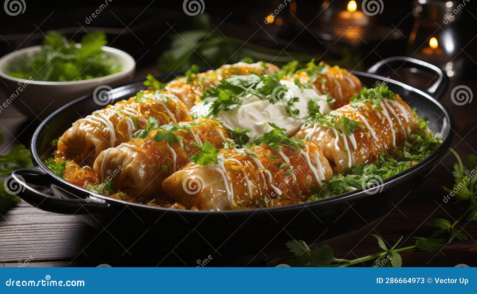 Ukrainian Traditional Dishes Cabbage Rolls - Stuffed with. Generative ...