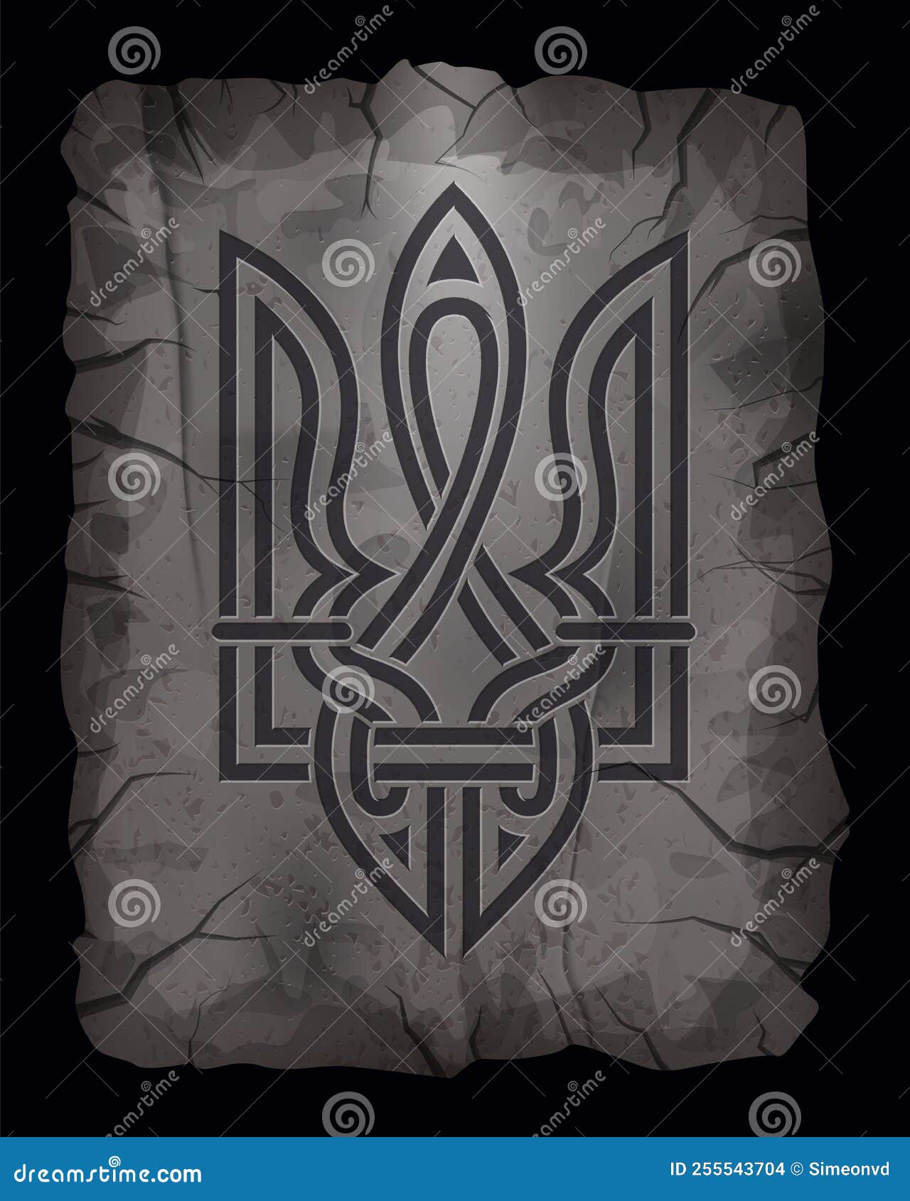 Ukrainian Tryzub. Ancient Amulet Ukrainian Coat of Arms. Vector ...
