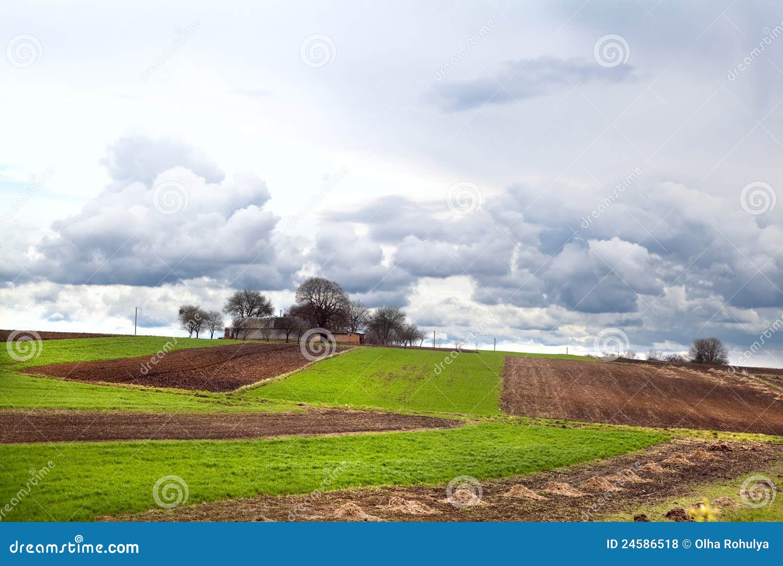Ukrainian Village with Plowed Fields Stock Photo - Image of rural ...