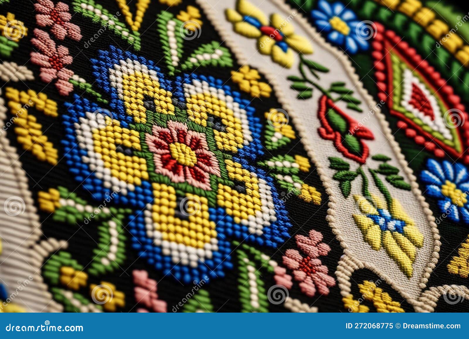 Ukrainian Vyshyvanka, Handmade Embroidery on Fabrics with Colored ...