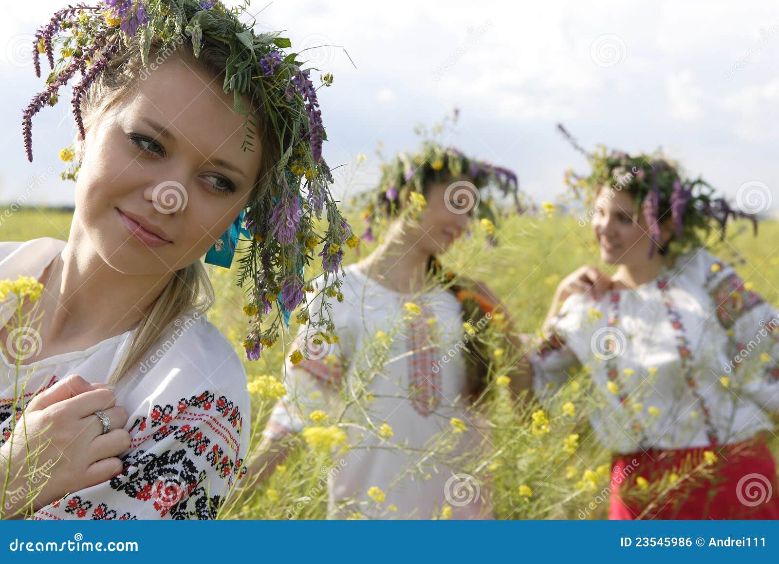 Ukrainian women stock photo. Image of rural, flower, adult - 23545986