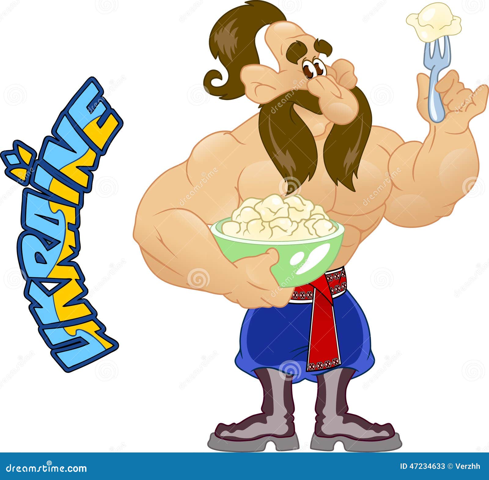 Ukrainsk Kosack Med Klimpar Vektor Illustrationer - Illustration av ...