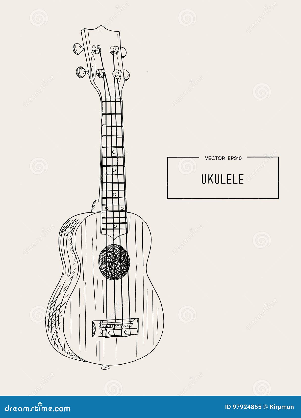 Ukulele - Hawaiian Musical Hand Drawn Sketch Vector. Stock Vector ...