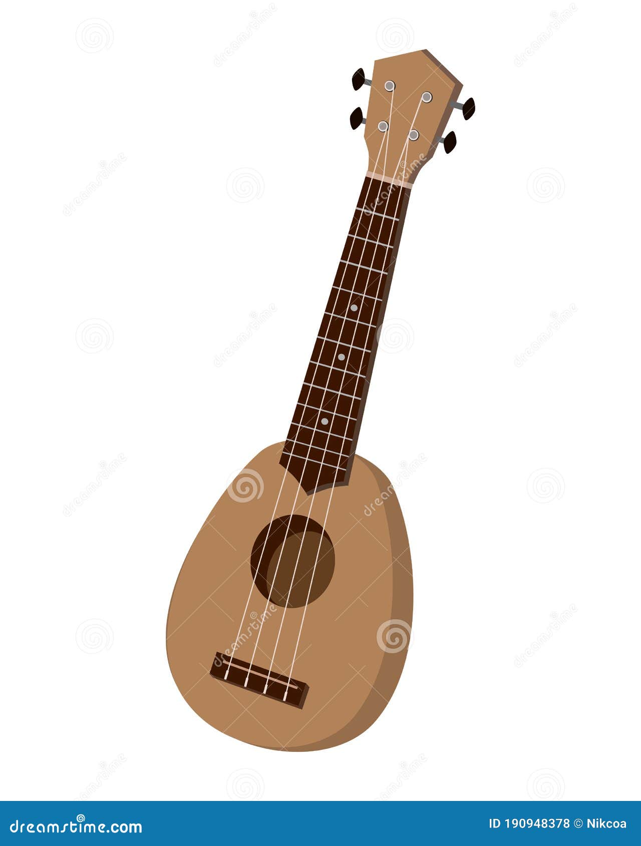 Ukulele Isolated on White. Vector Illustration Stock Vector ...
