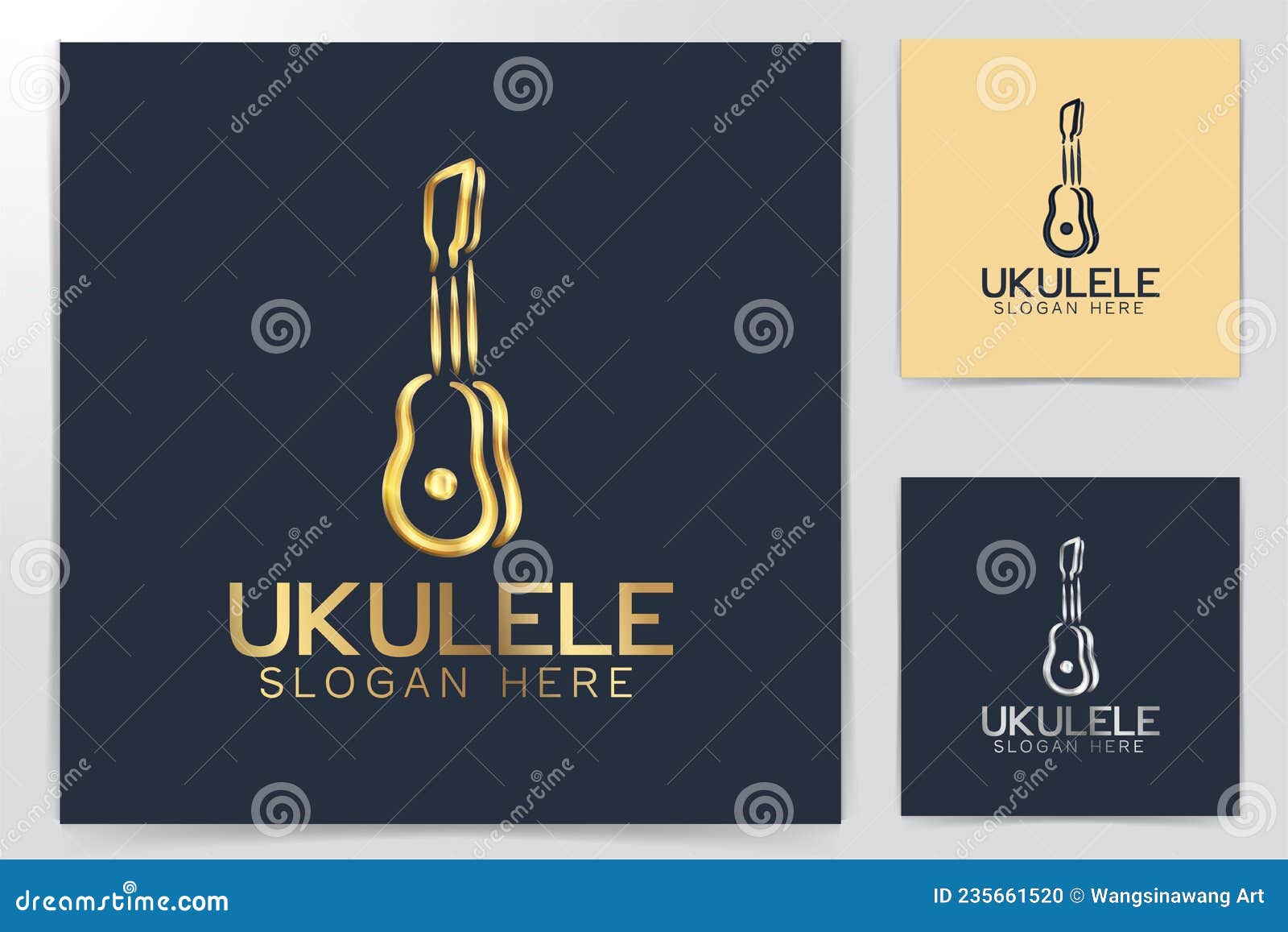Ukulele Logo Designs, Vector Illustration Stock Vector - Illustration ...