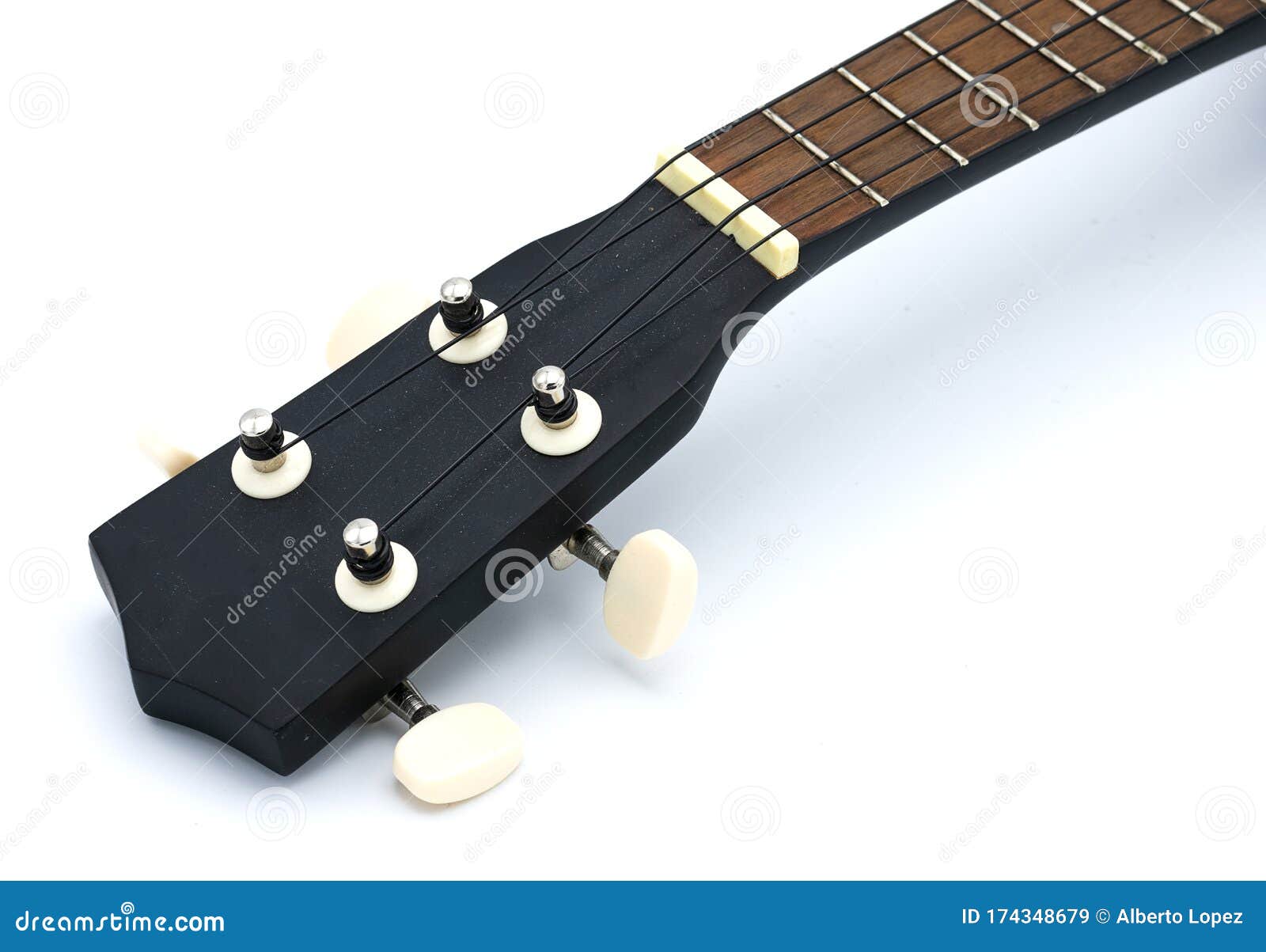 Ukulele Neck Close-up Isolated on a White Background Stock Image ...