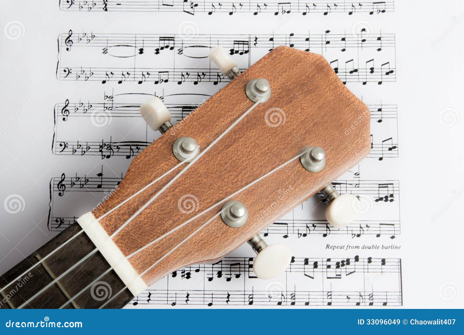 Ukulele on Paper Chords stock image. Image of equipment - 33096049