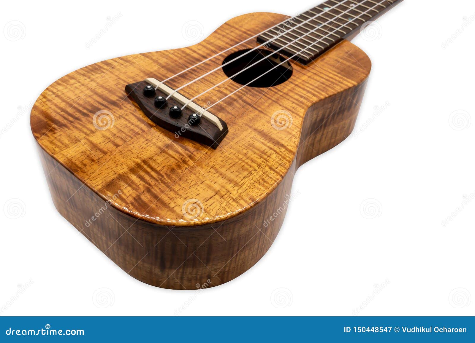 Ukulele with Side Soundhole Isolated on White Background Stock Image ...