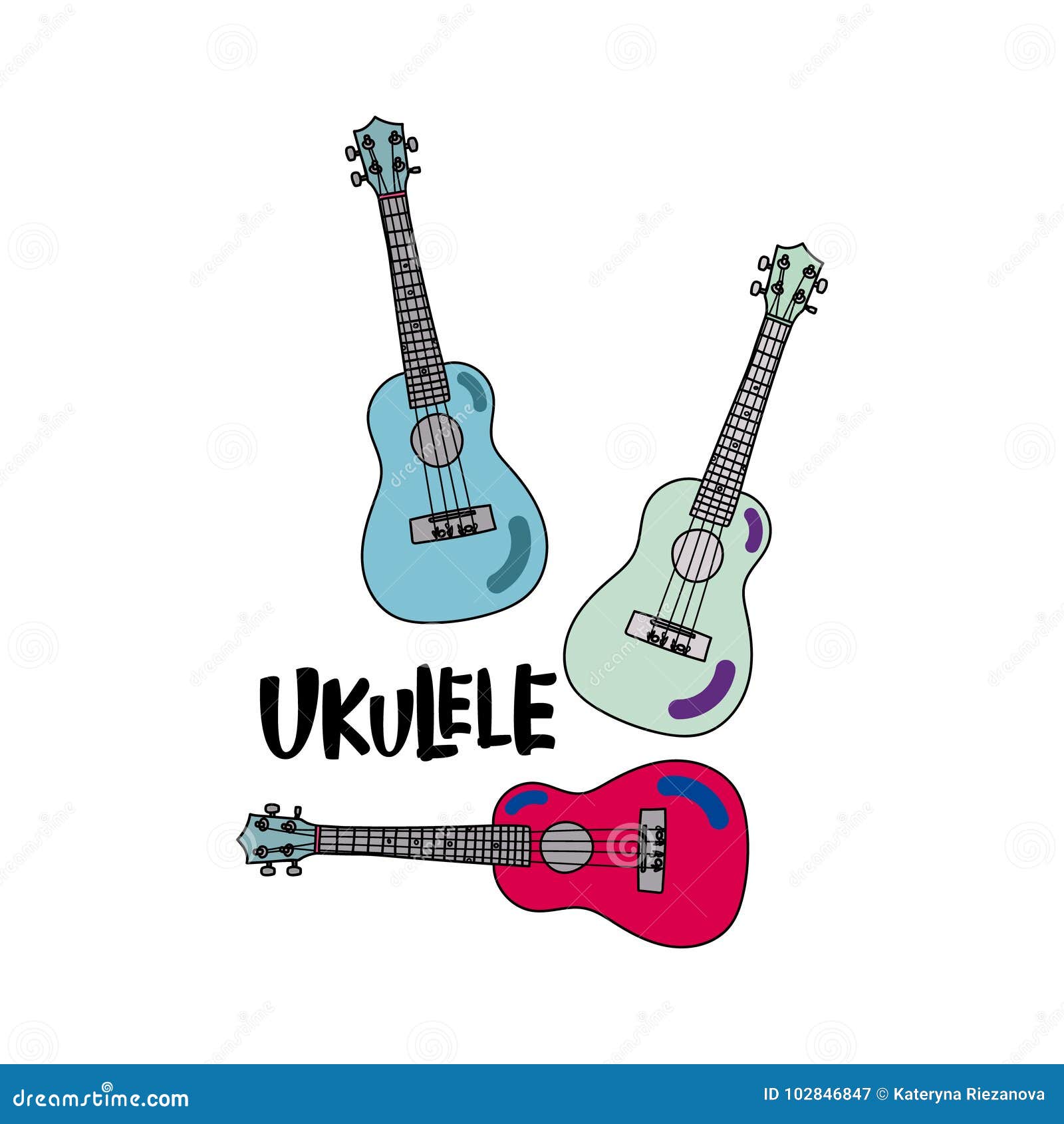 Ukulele Vector Illustration. Stock Vector - Illustration of graphic ...