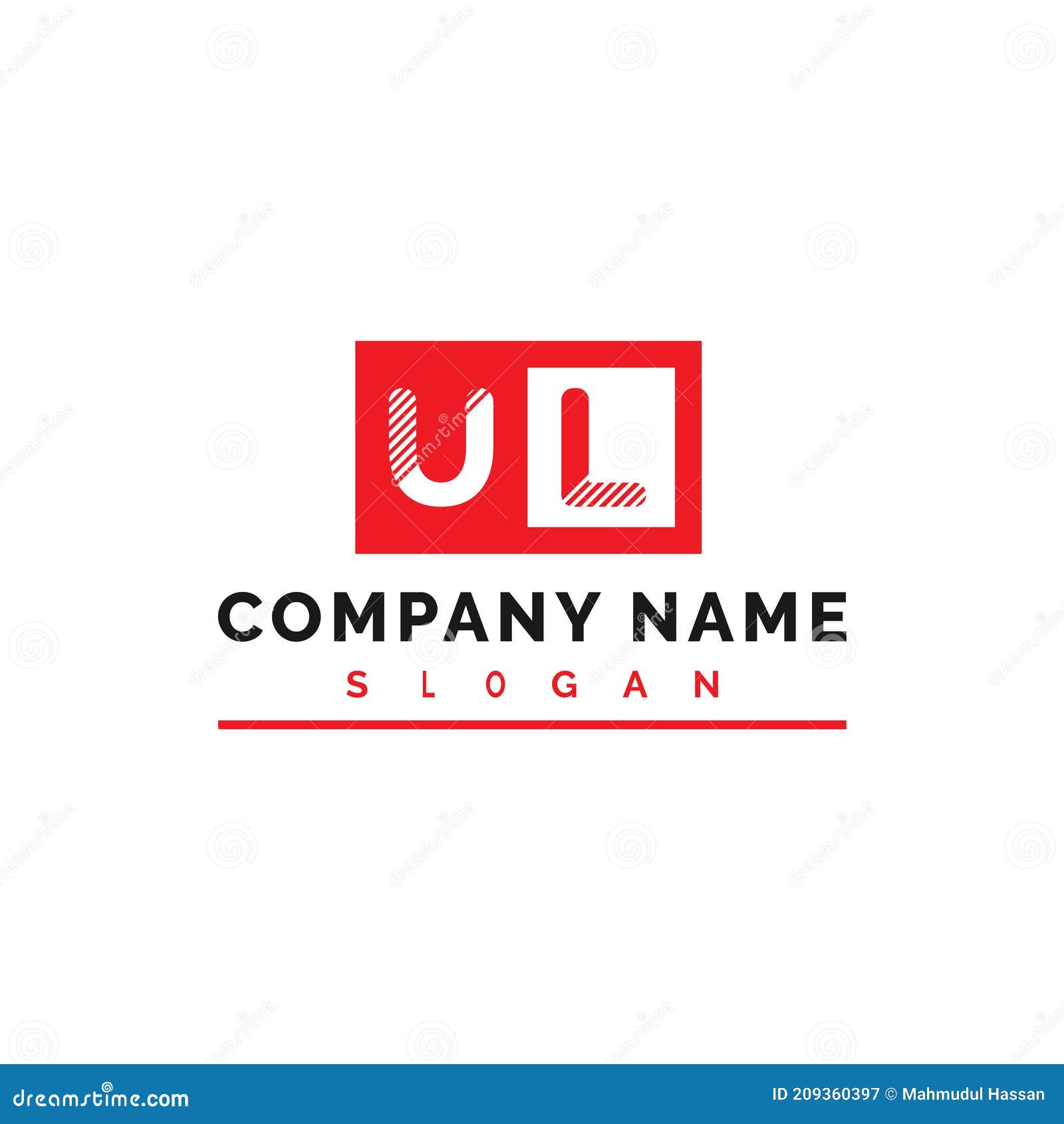 UL Logo Design. UL Letter Logo Vector Illustration - Vector Stock ...