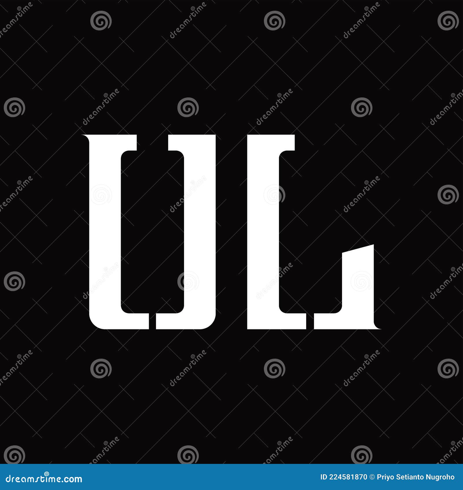 UL Logo Monogram with Middle Slice Design Template Stock Vector ...