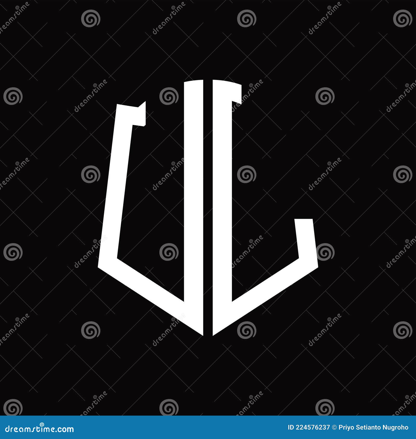 UL Logo Monogram with Shield Shape Ribbon Design Template Stock Vector ...