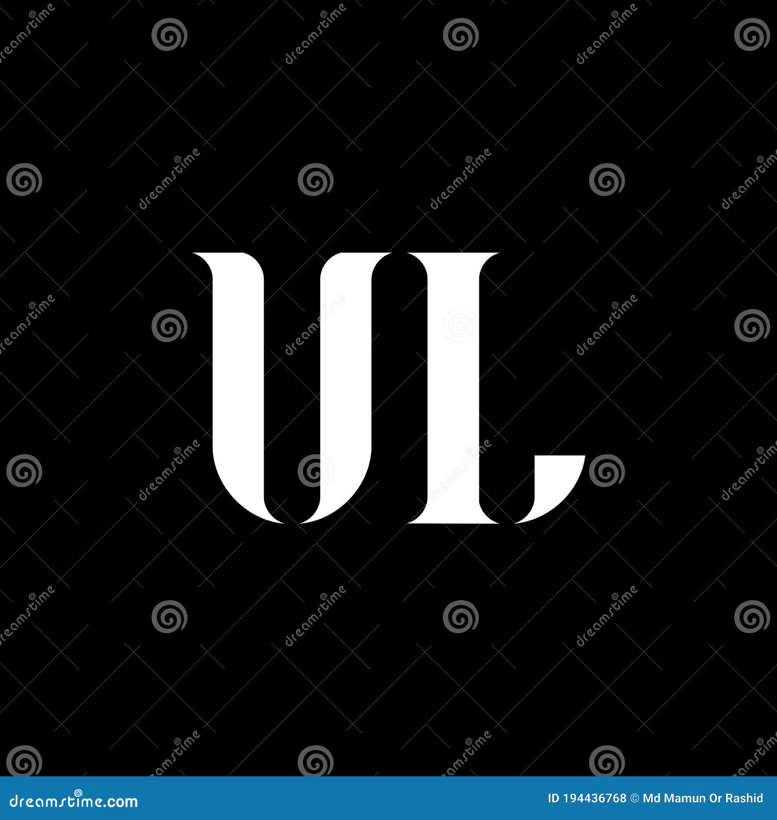 UL U L Letter Logo Design. Initial Letter UL Linked Circle Uppercase ...