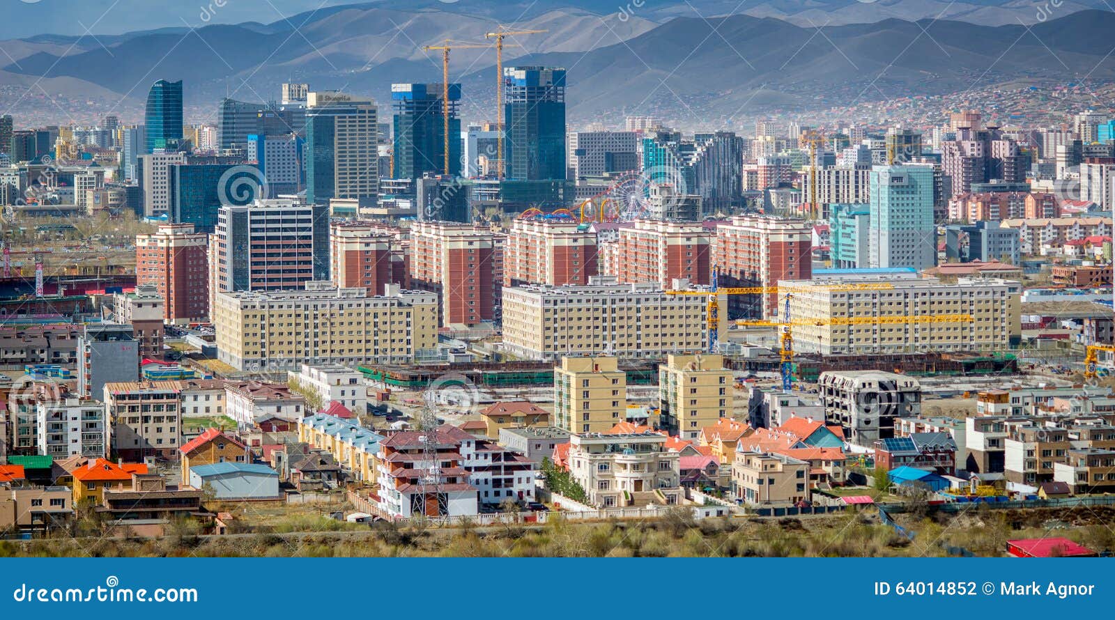 Ulaan-Baator, Mongolia - May 2015: View of Ulan Bator from Mountain ...