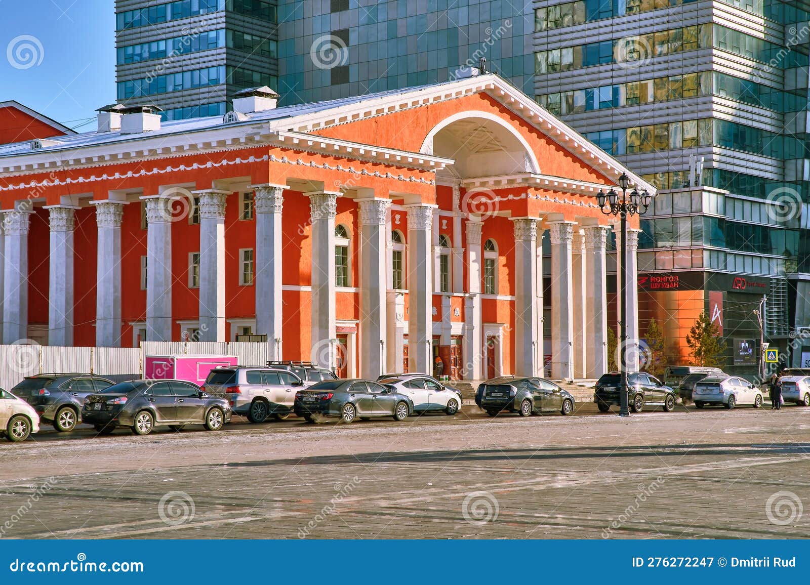 Sukhbaatar Square Or Genghis Khan Square With The Statue Of Mongolian ...