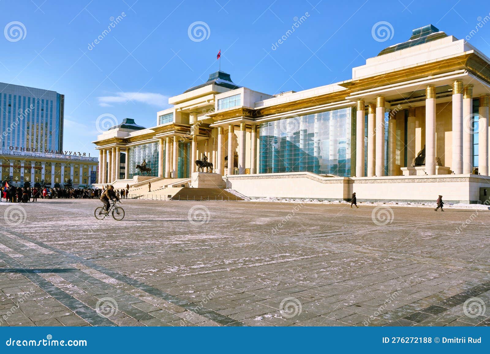 Ulaanbaatar, Mongolia - Dec 14, 2022: Sukhbaatar Square in Winter ...