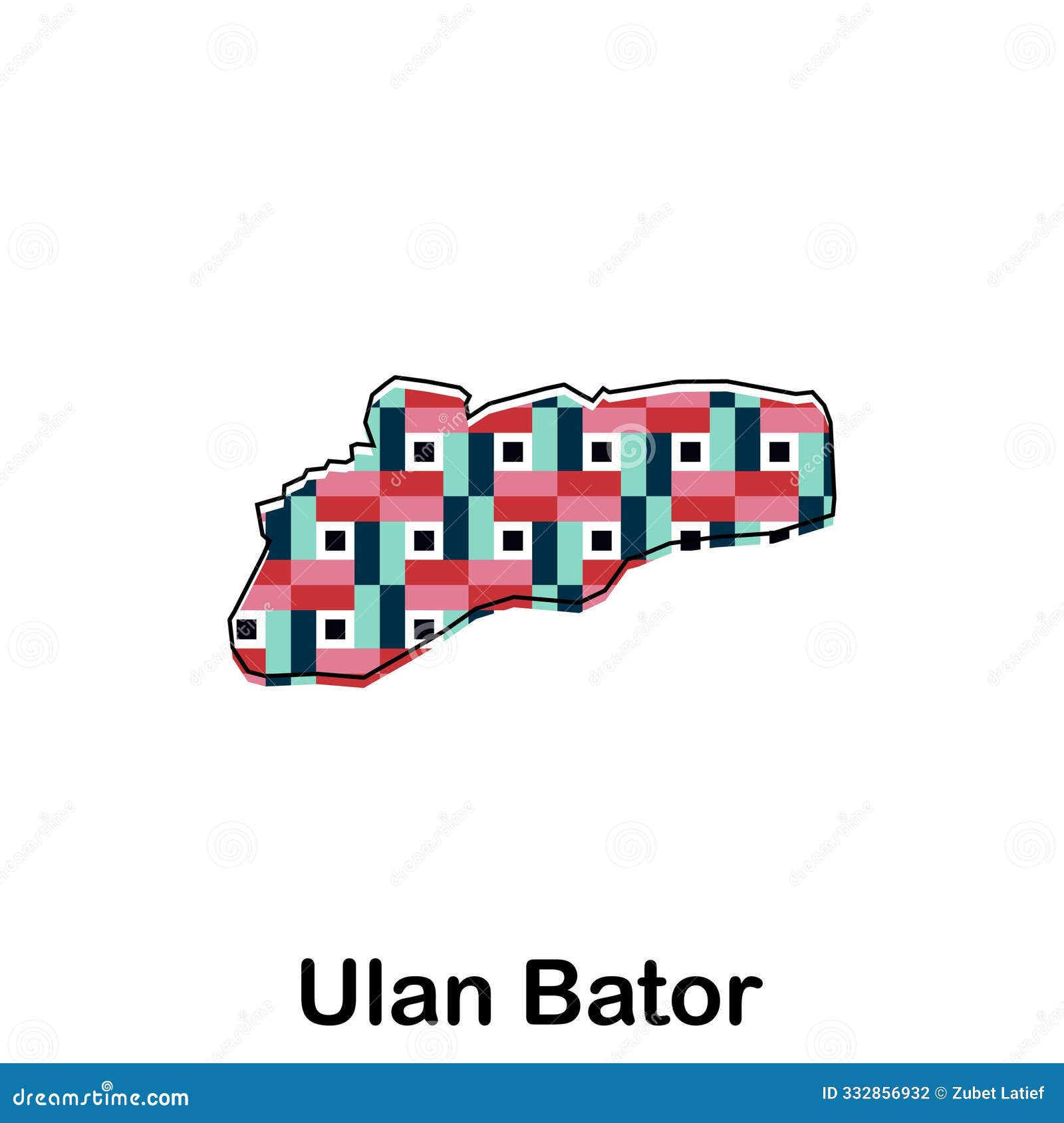 Ulan Bator Map. Vector Map of Mongolia Country Colorful Design ...