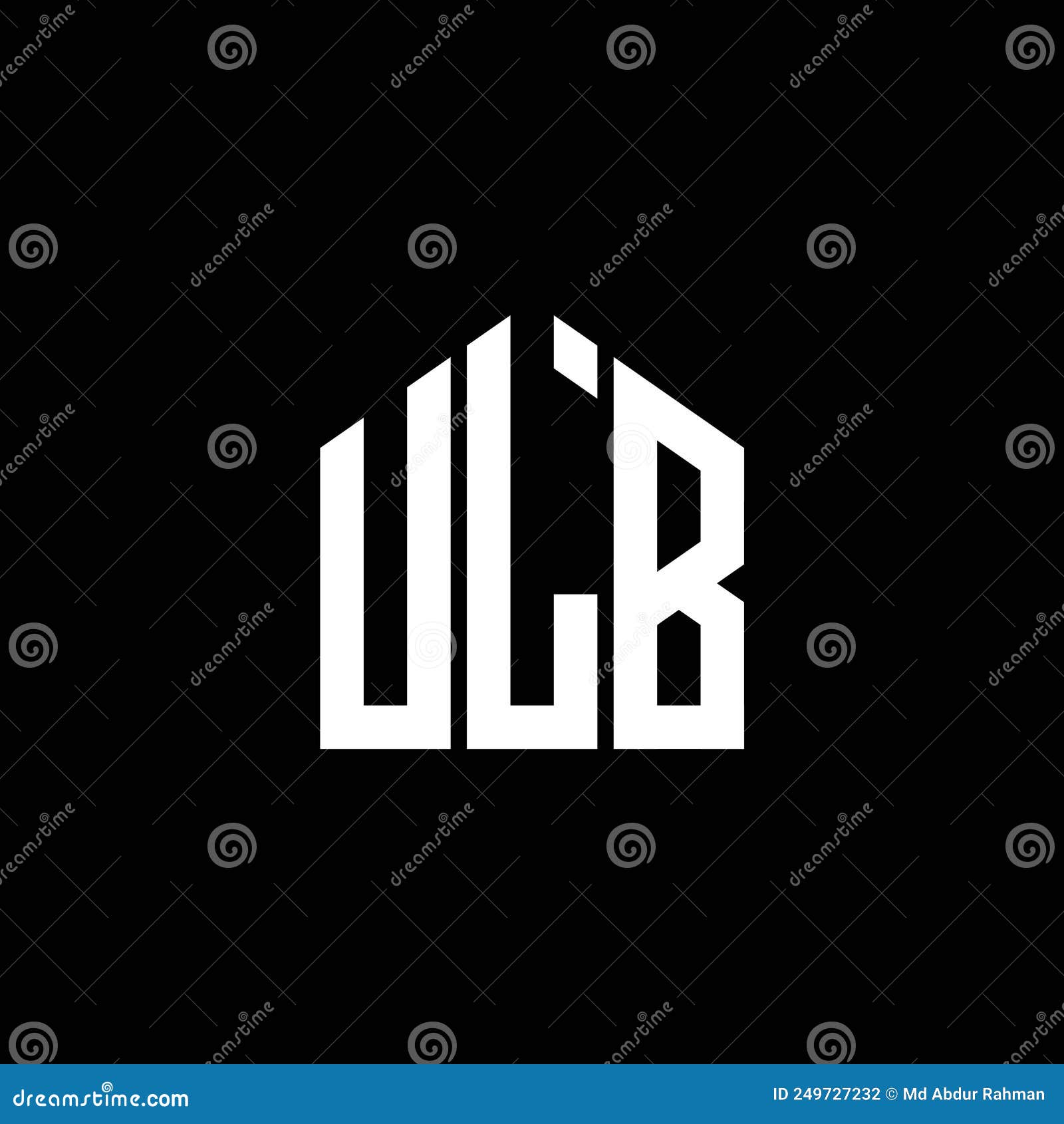 ULB Letter Logo Design on BLACK Background. ULB Creative Initials ...