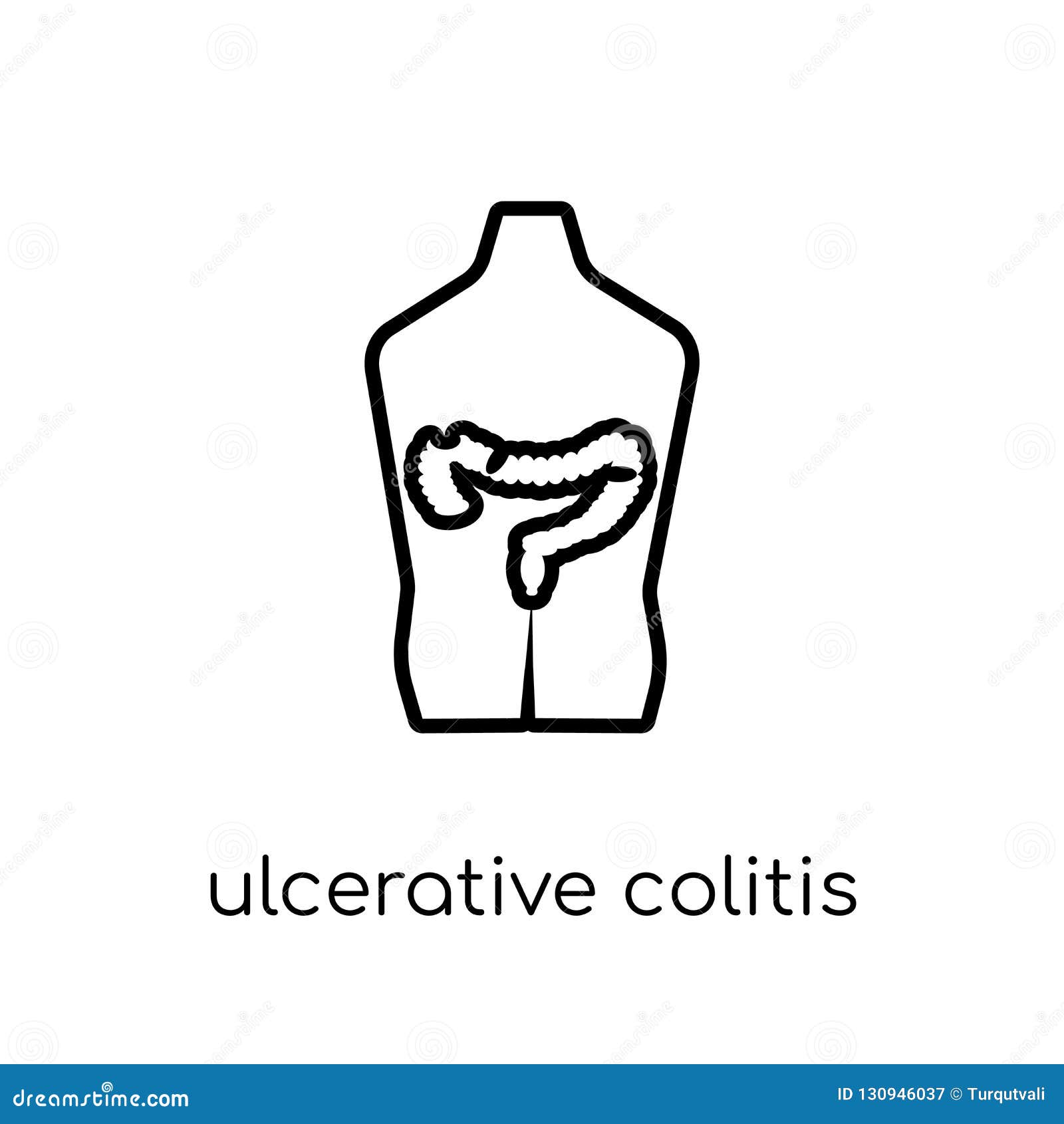 Ulcerative Colitis Icon. Trendy Modern Flat Linear Vector Ulcerative ...