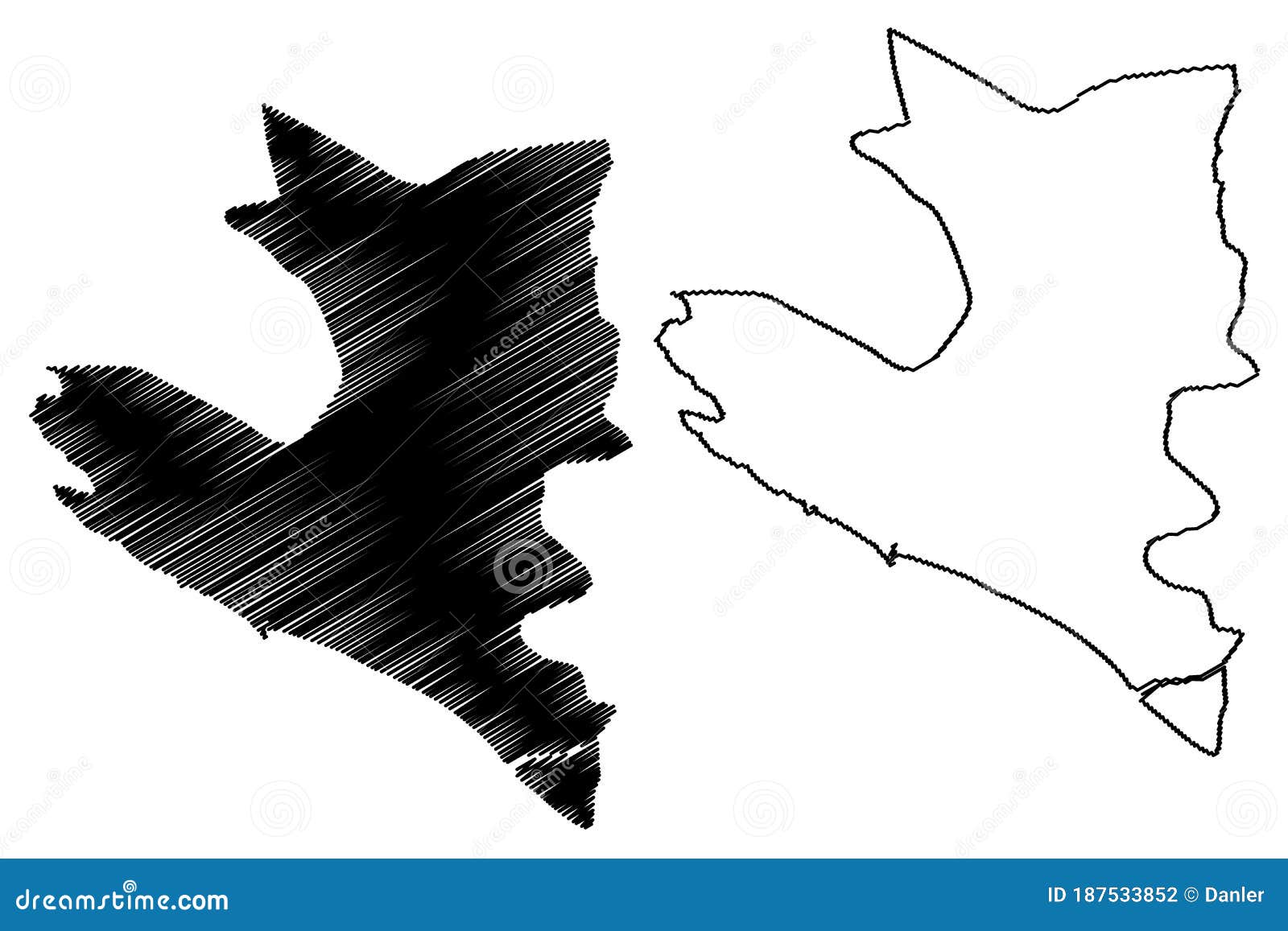 Ulcinj Municipality Montenegro, Municipalities of Montenegro Map Vector ...