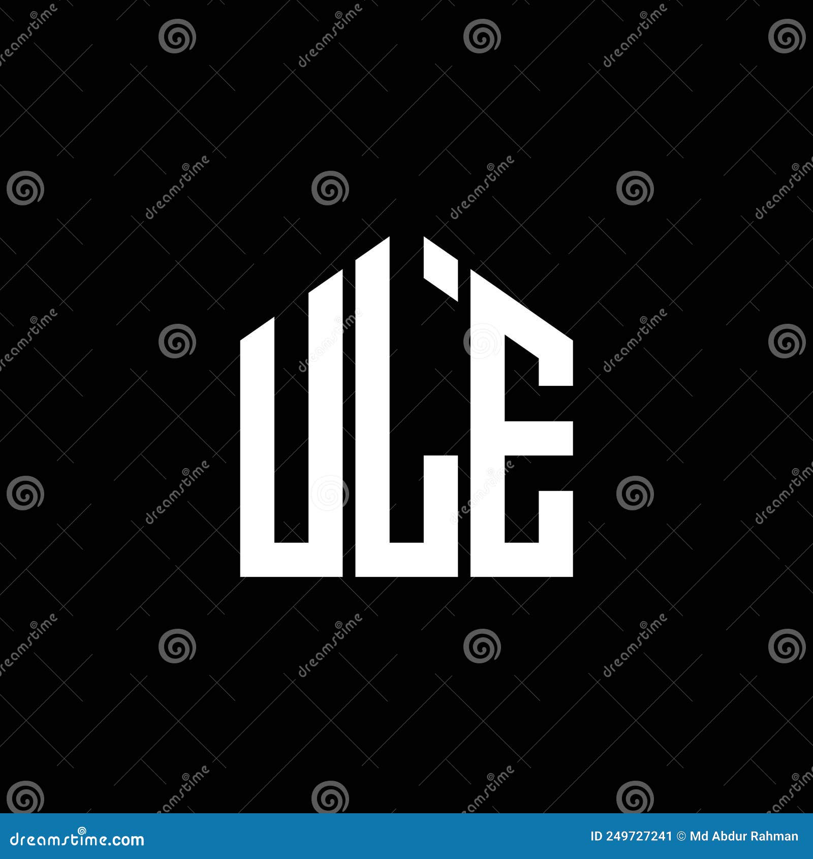 ULE Letter Logo Design on BLACK Background. ULE Creative Initials ...