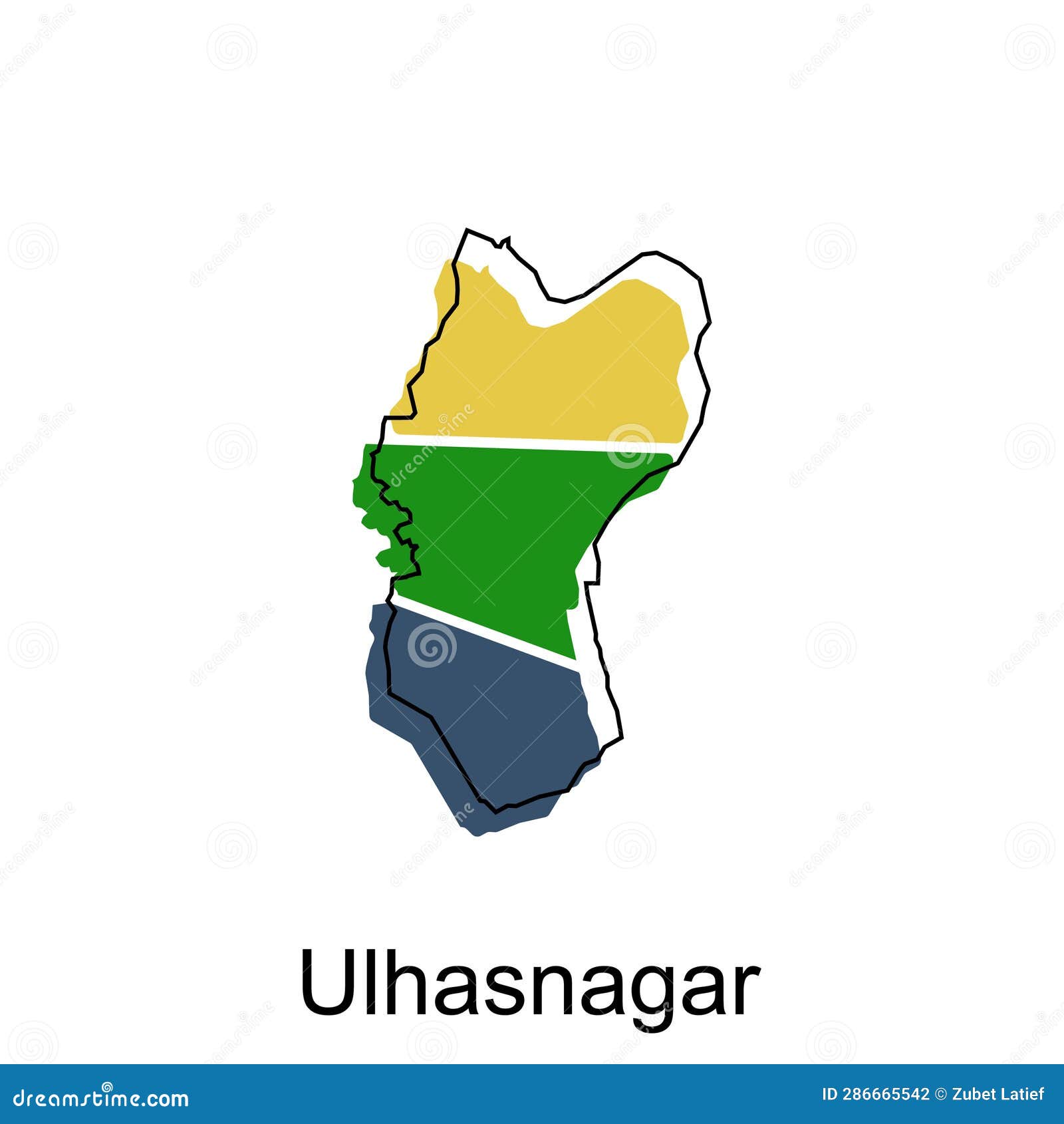 Ulhasnagar Map. Vector Map of the India Country. Borders of for Your ...