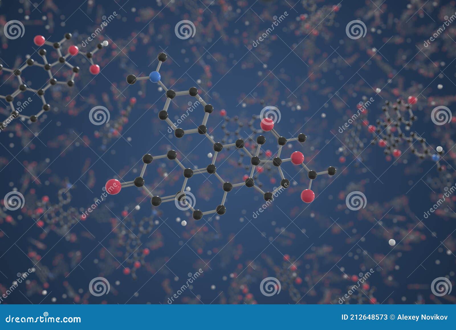 Ulipristal Molecule. Ball-and-stick Molecular Model. Chemistry Related ...