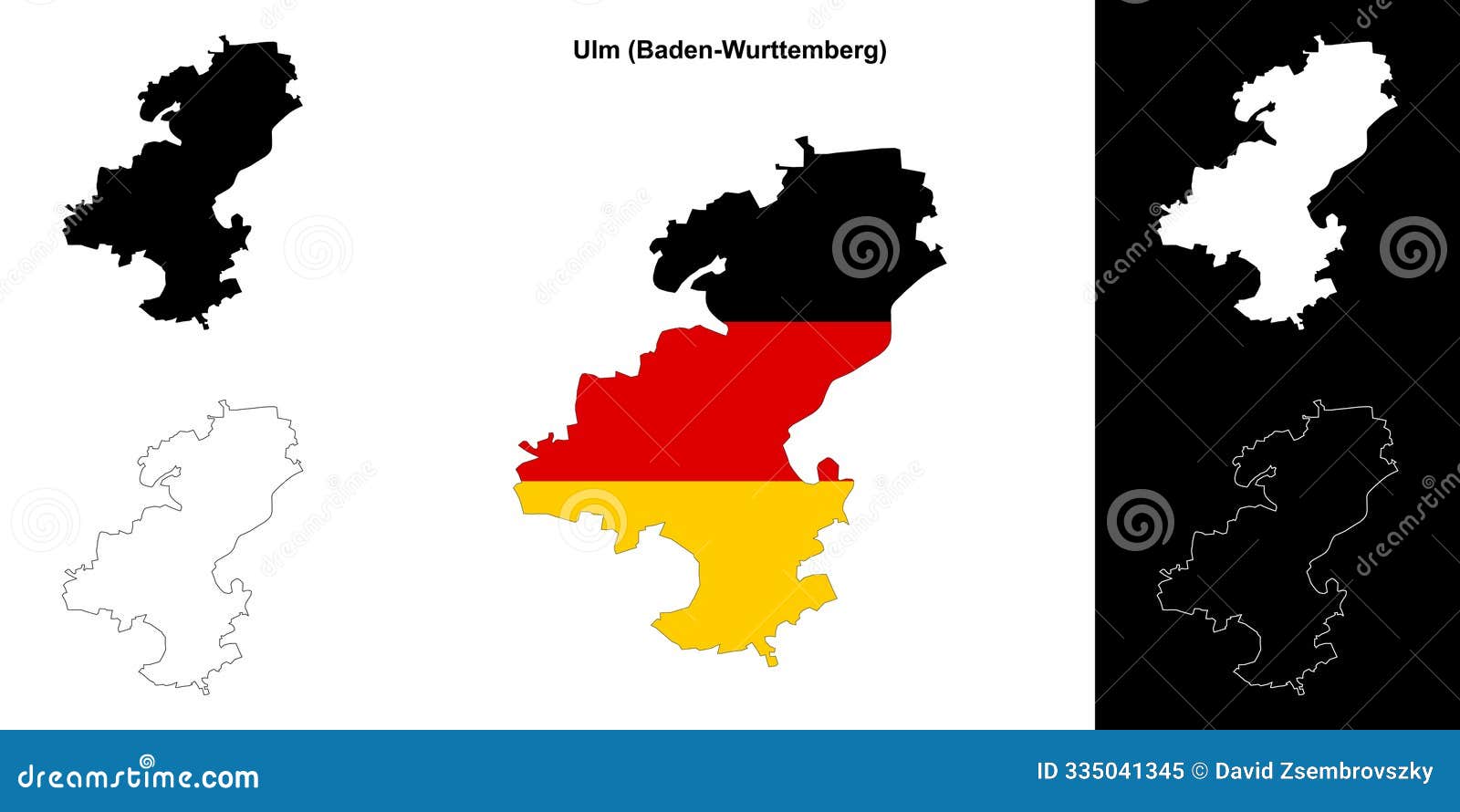 Ulm outline map stock illustration. Illustration of tourism - 335041345