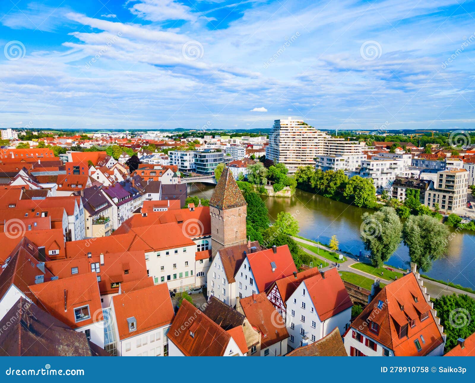 Ulm City Aerial Panoramic View, Germany Editorial Stock Photo - Image ...