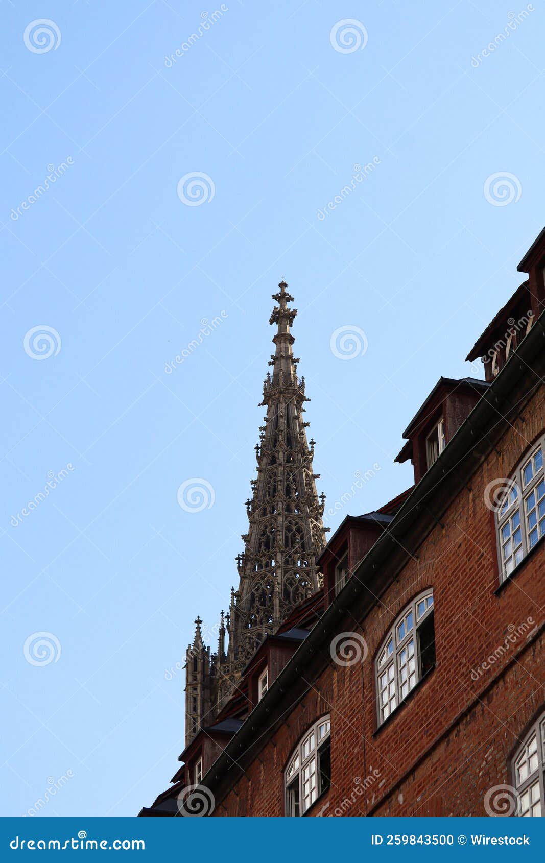 Ulm Minster Tower Building, Blue Clouds Background Editorial Image ...