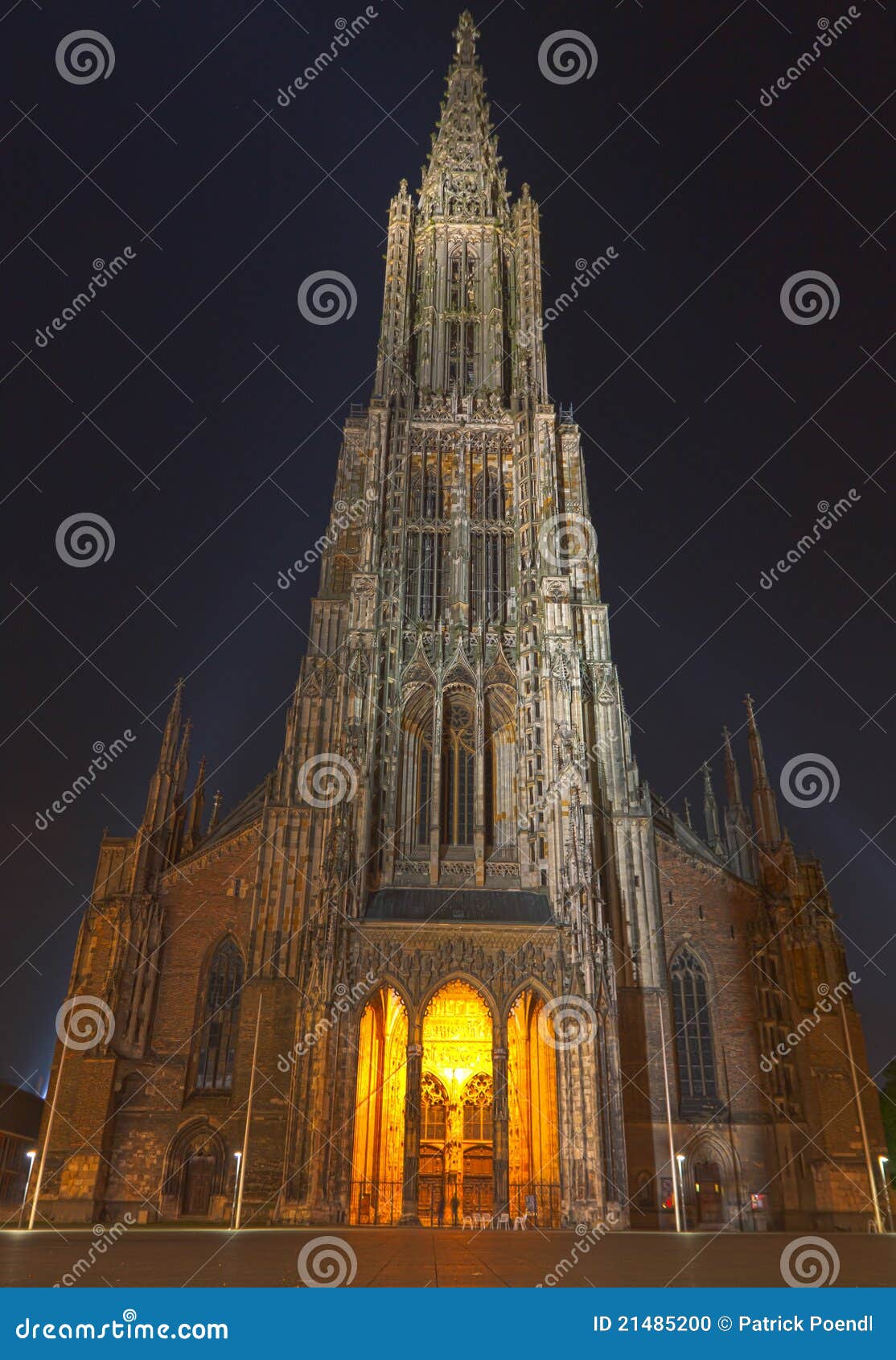 Ulm Minster (Ulmer Muenster), Germany, at Night Stock Photo - Image of ...