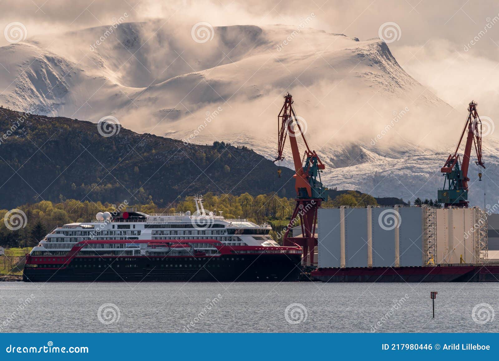 Arctic Explorer Cruise Vessel at the Ship Yard in Ulsteinvik Norway Stock Photo - Image of ...
