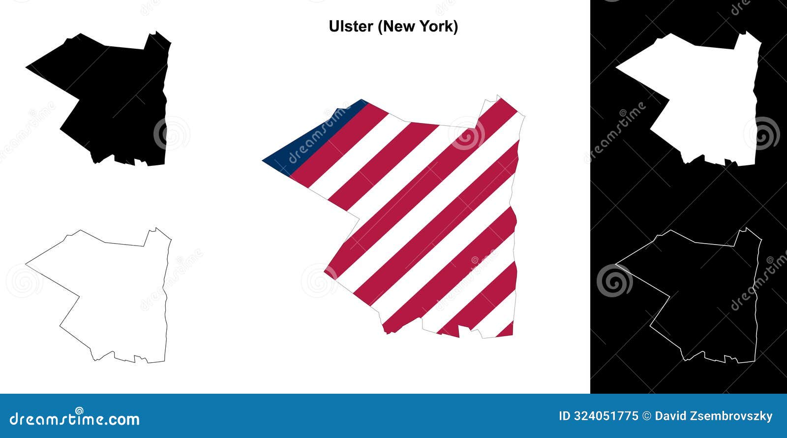 Map Of Ulster County In New York State On White Background. Single ...