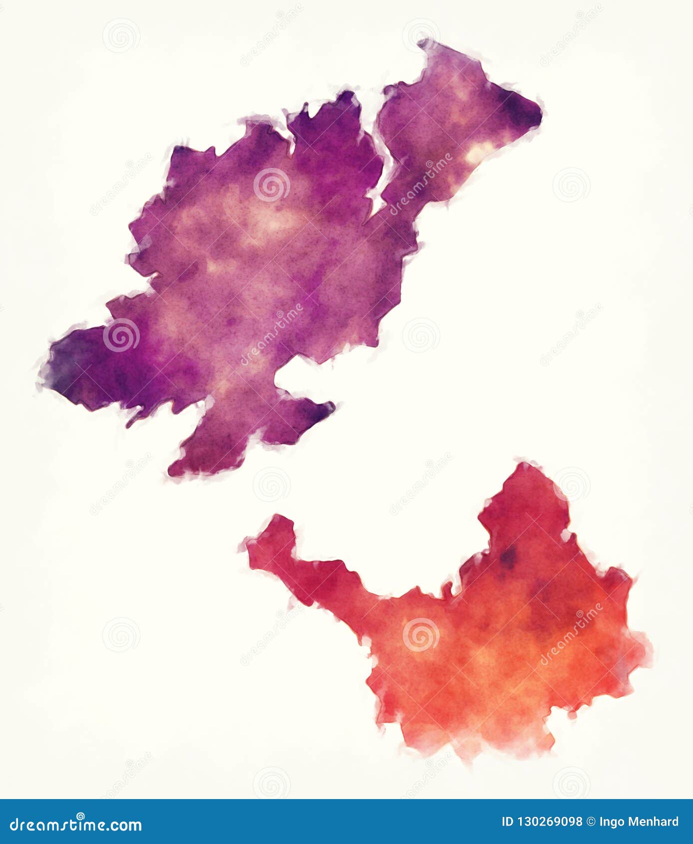 Ulster 3D Map. Province Of Ireland. Detailed 3d Map With Dropped Shadow ...