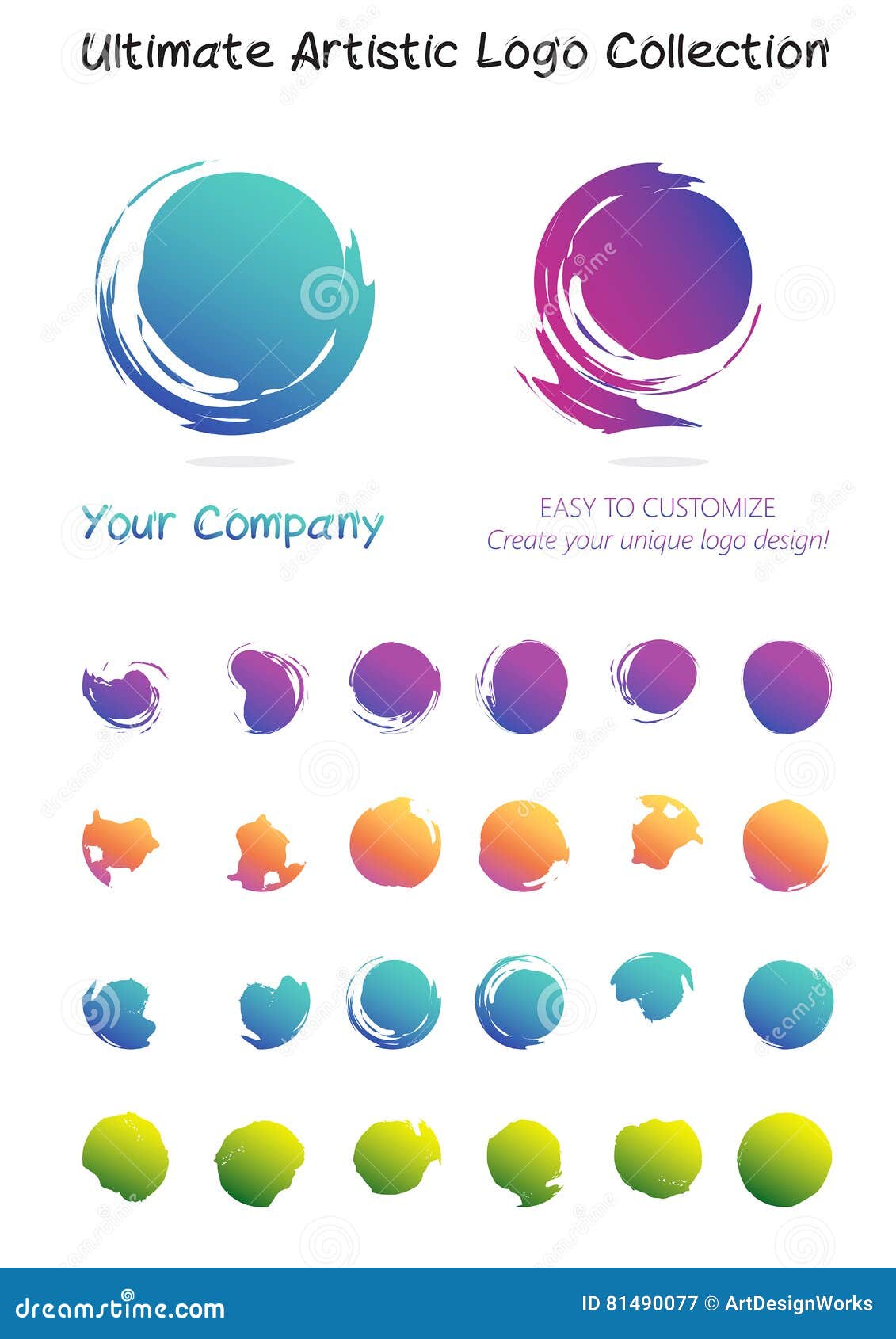 Ultimate Artistic Logo Design Collection Stock Vector - Illustration of ...