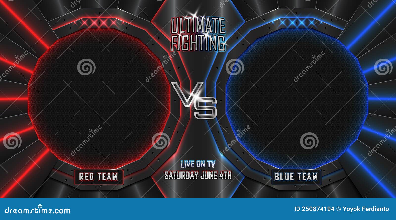 Ultimate Fight Versus Horizontal Poster Background Realistic 3d Style ...
