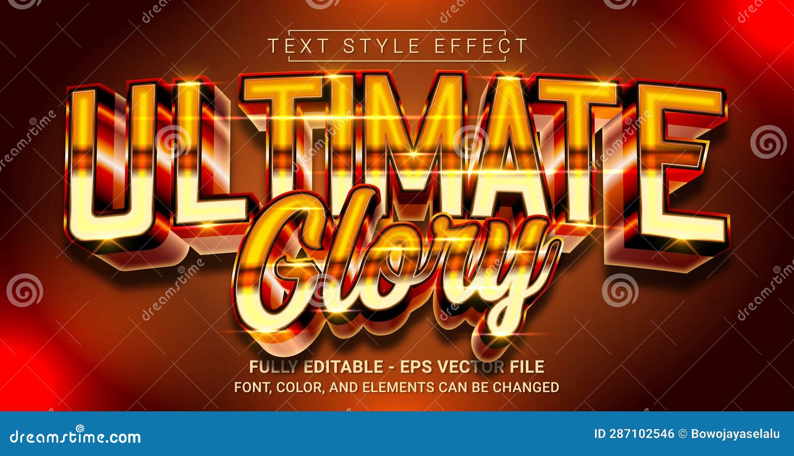 Ultimate Glory Text Style Effect. Editable Graphic Text Template Stock ...