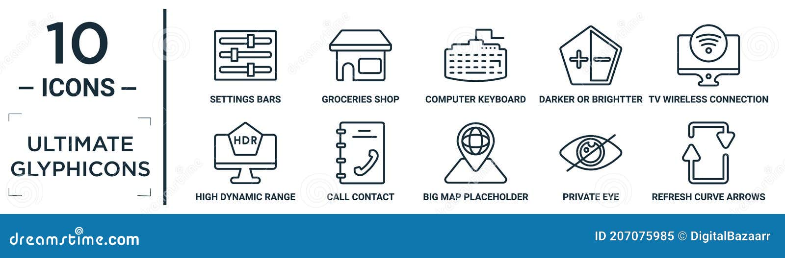 Ultimate.glyphicons Linear Icon Set Stock Vector - Illustration of high ...