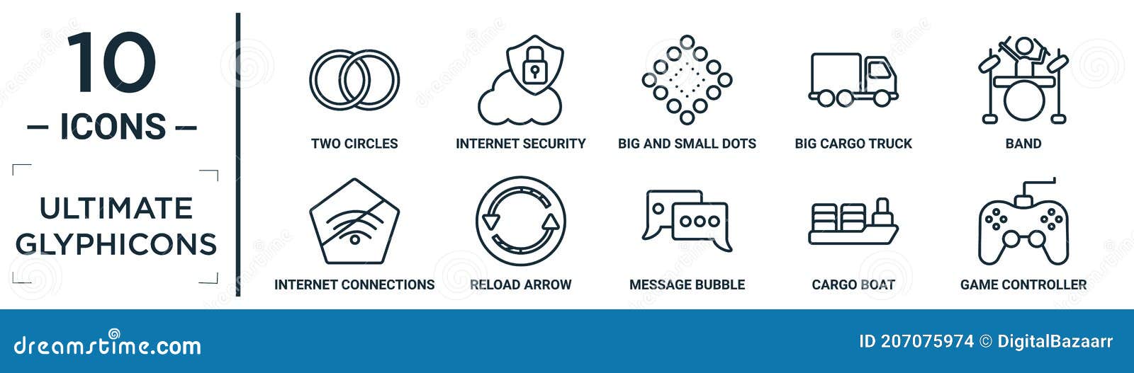 Ultimate.glyphicons Linear Icon Set Stock Vector - Illustration of ...