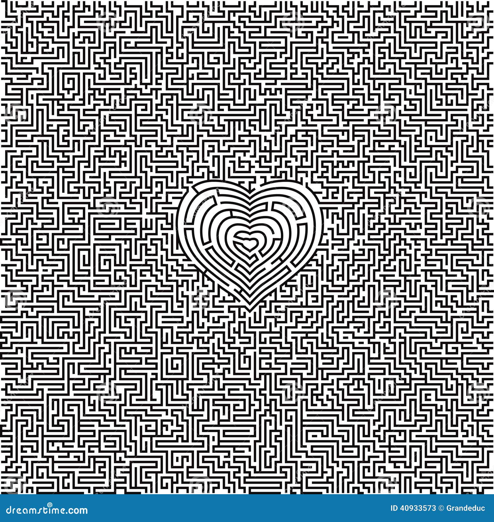 Ultimate heart maze stock vector. Illustration of girlfriend - 40933573