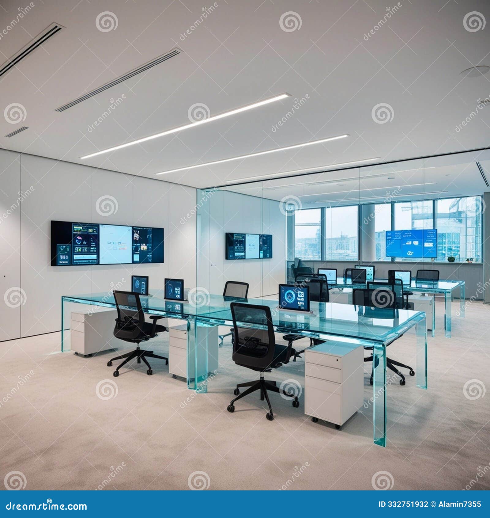 Ultimate Office Interior Showcase Stock Illustration - Illustration of ...
