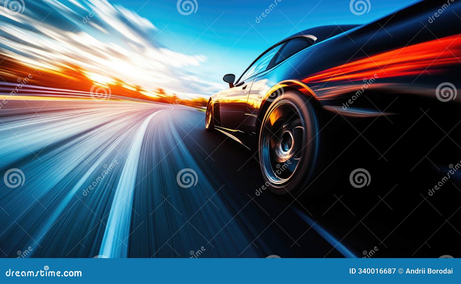 Ultimate Racing Experience: Fast Car Racing in Daylight. Stock ...