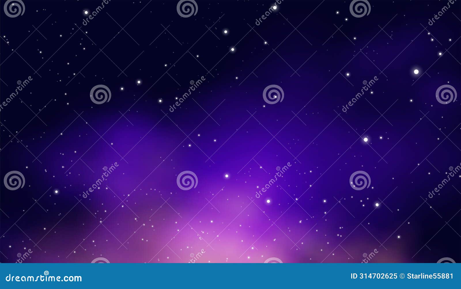 Ultimate Starry Night Sky Banner with Shining Star in Dark Stock Vector ...