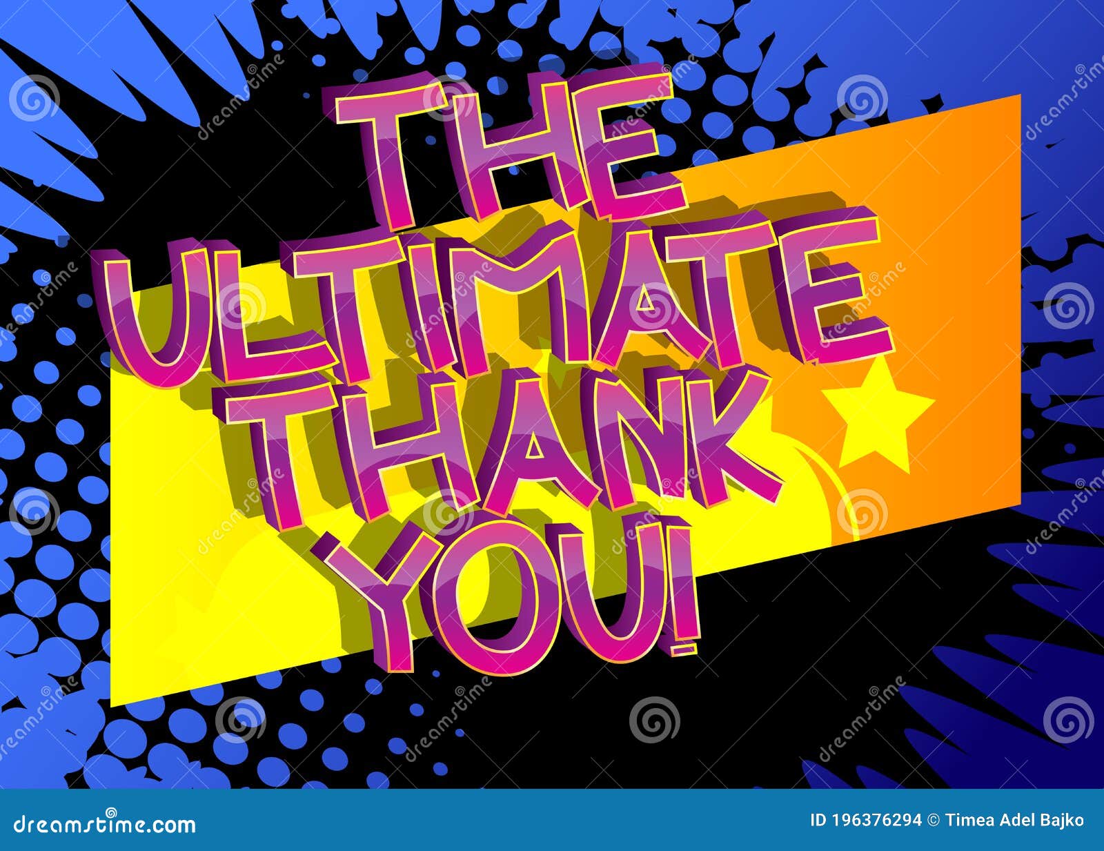 The Ultimate Thank You Comic Book Style Cartoon Word. Stock Vector ...