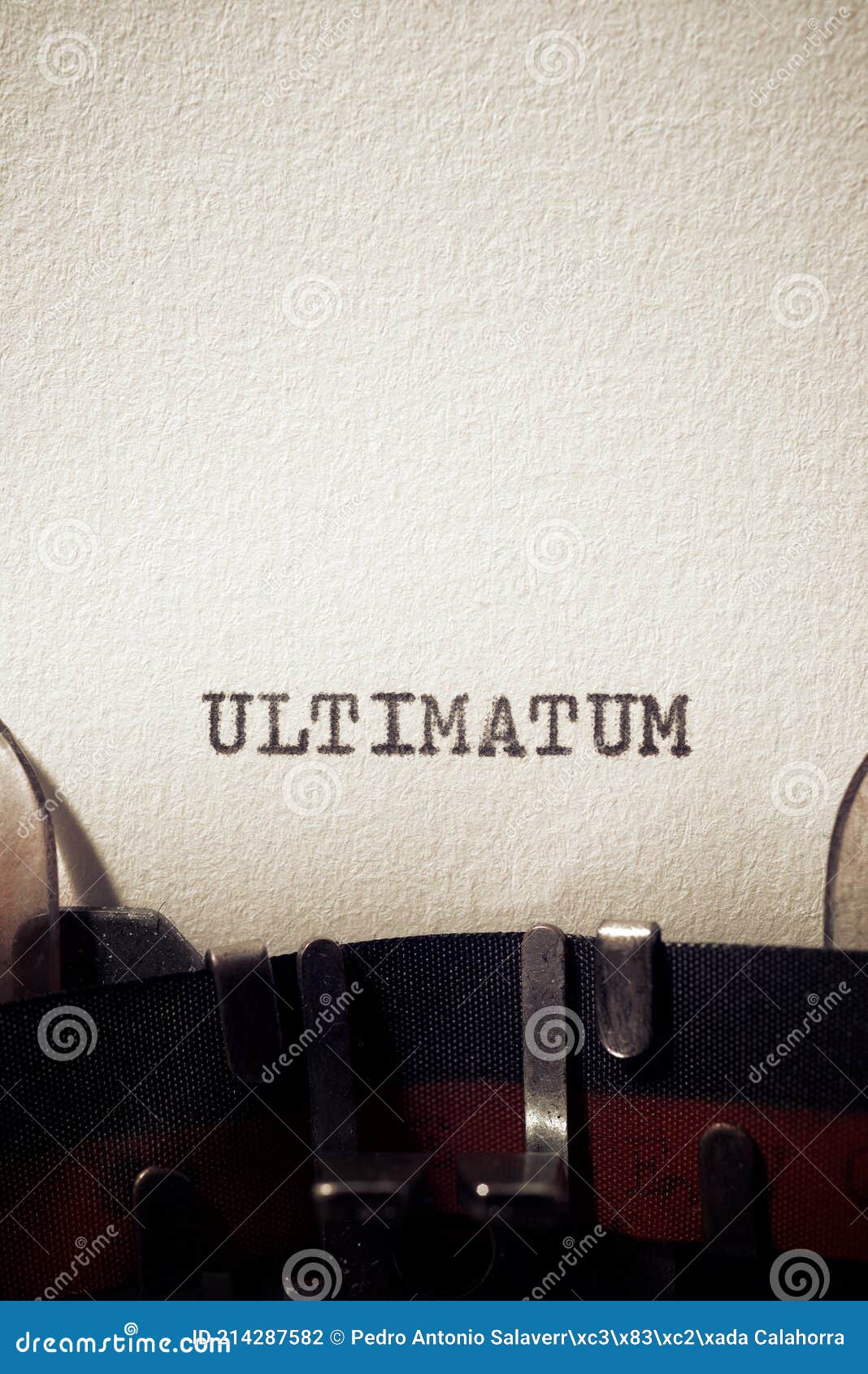 Ultimatum concept view stock photo. Image of typed, conspiracy - 214287582