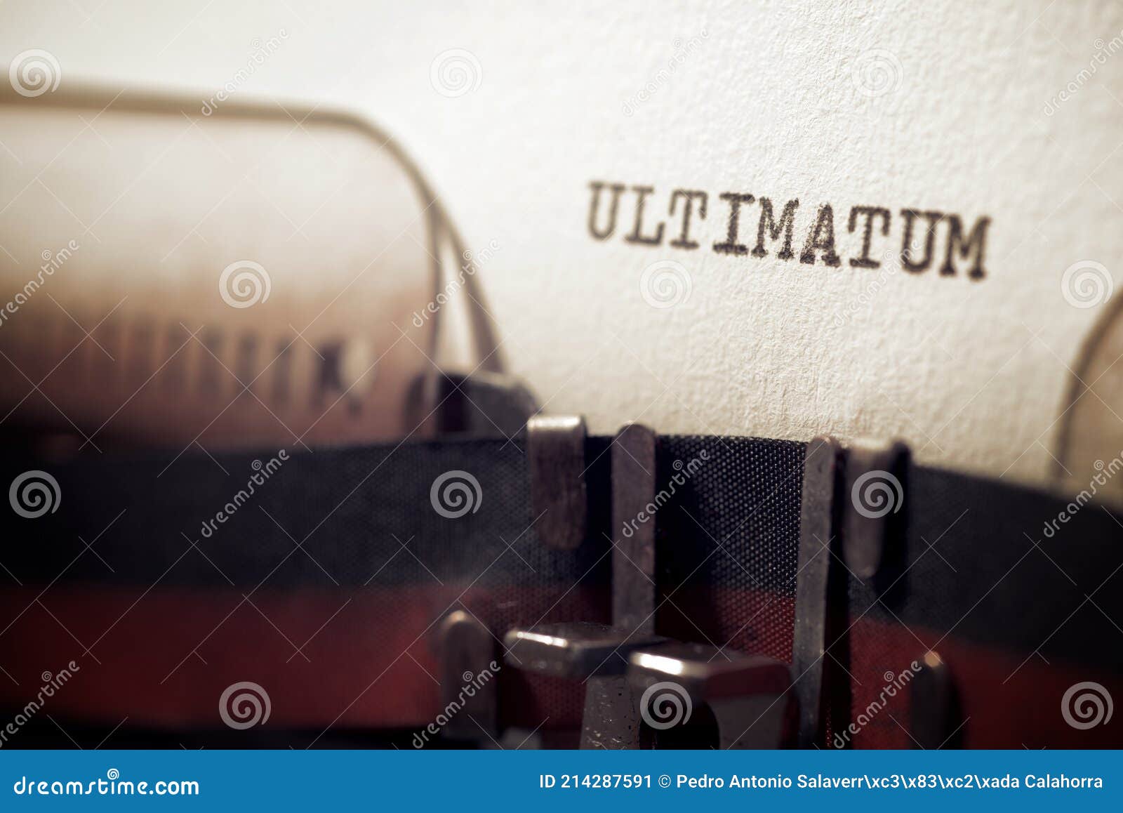 Ultimatum concept view stock image. Image of paper, still - 214287591