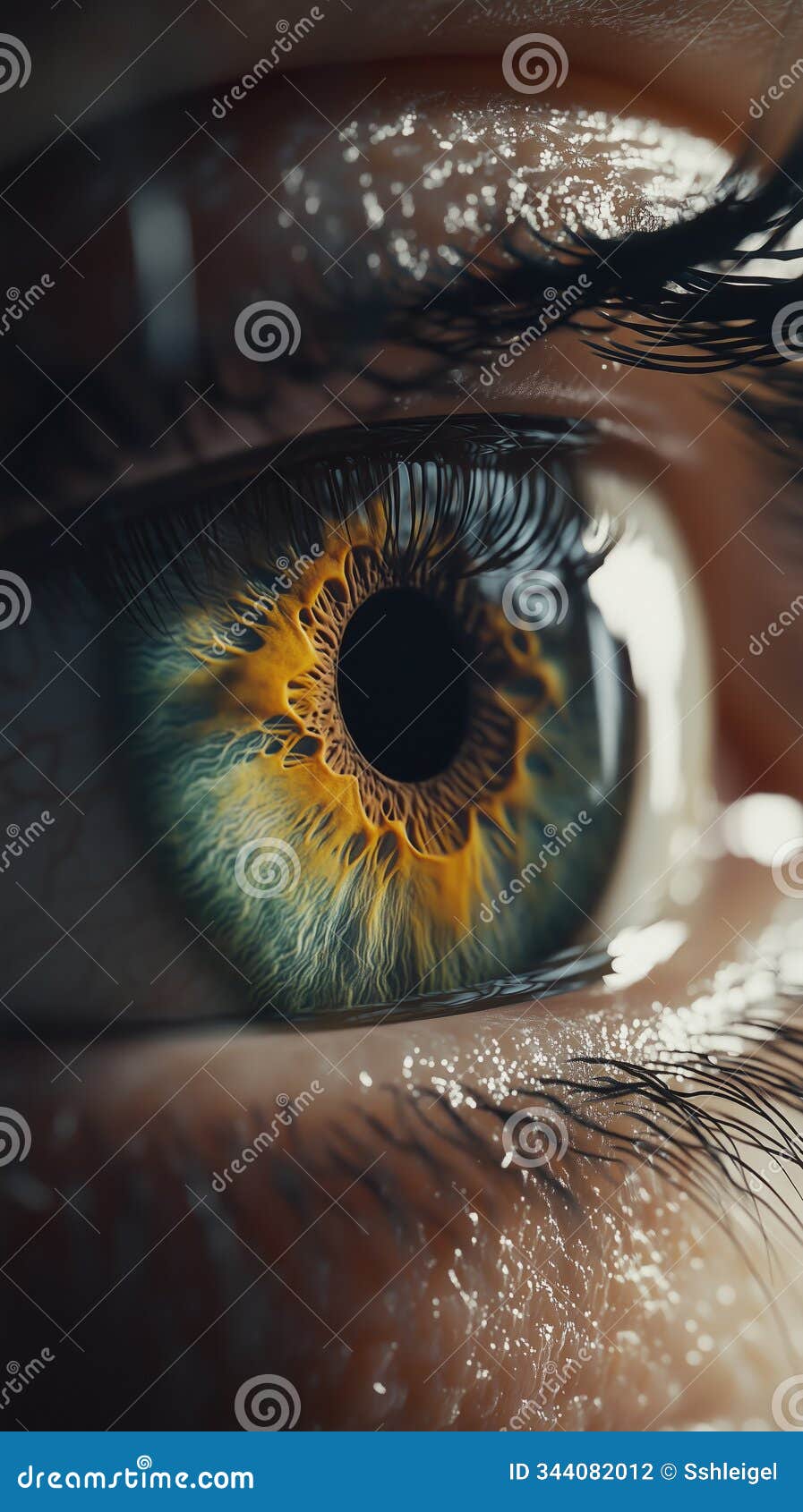 Ultra Close-up Human Eye, Vertical Frame Stock Illustration ...